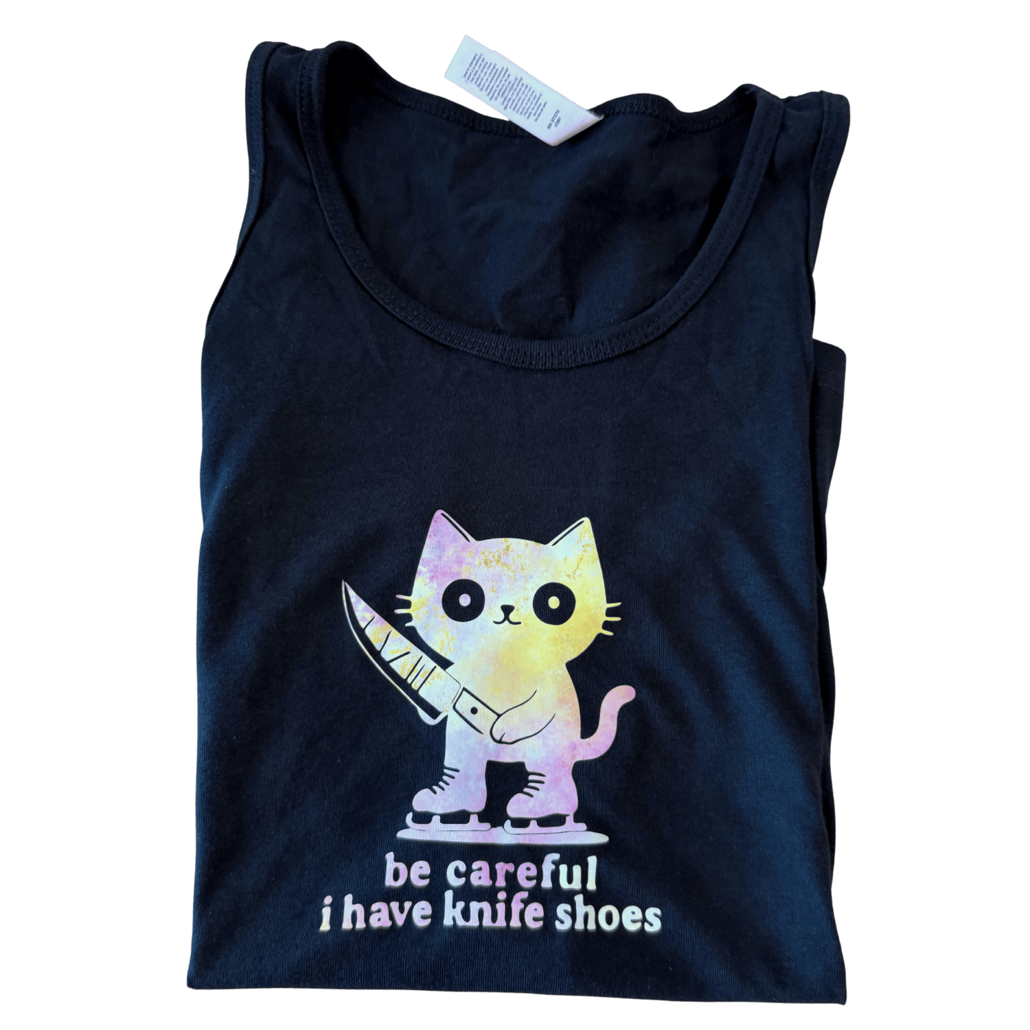 Knife Shoes Cat Kid's Black Tank - Youth M - OneofOne